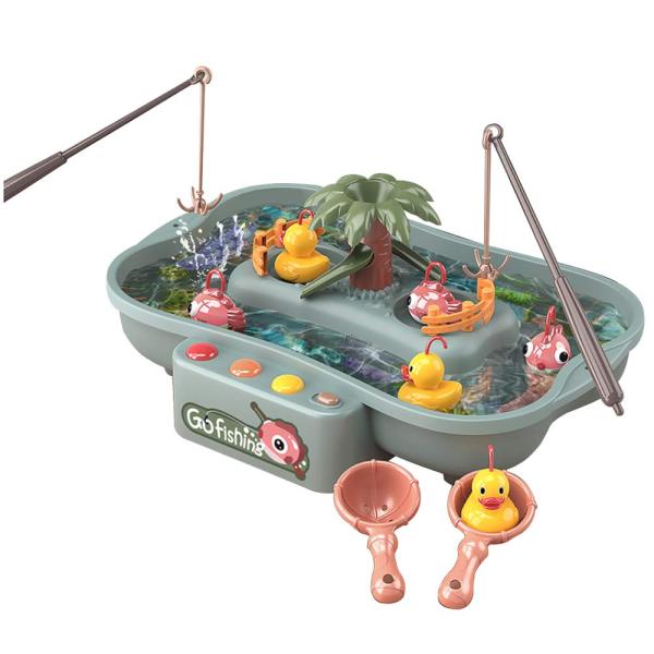 商品名:  Lovyan Water Circulating Fishing Game Board Play Set with 3 Ducks,3 Fish,2 Water ladles and 2 Fishing Poles, Elect...