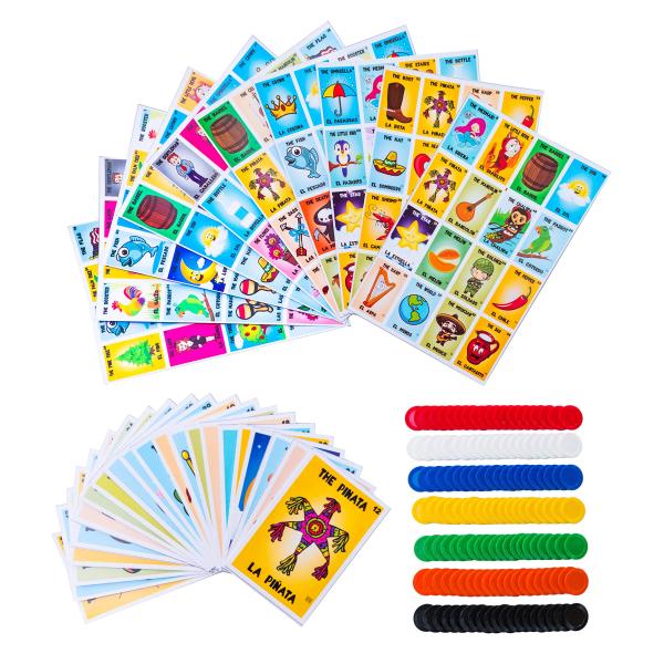 商品名:  Mexican Bingo Game Kit - Bilingual Game for 10 Players - Includes 1 Deck of Cards and Boards - with 140 Bingo Chip...