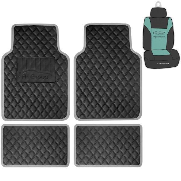 商品名:  FH Group Automotive Floor Mats Universal All Purpose Fit Deluxe Faux Leather Floor Mats Combo Small Car Seat Cover...