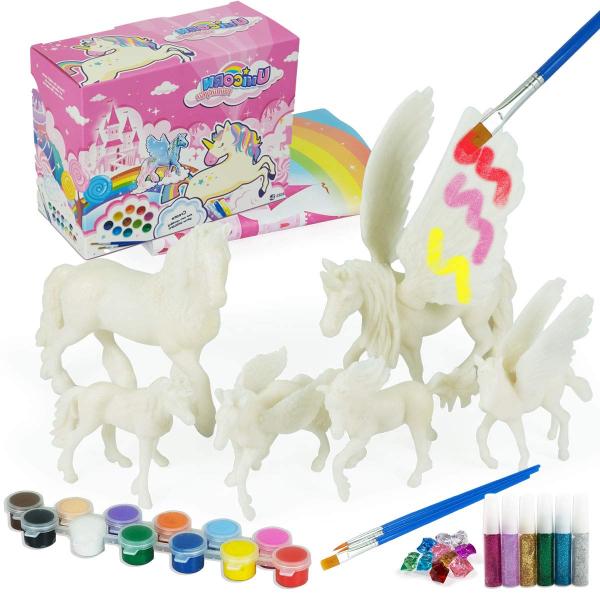 商品名:  DIY Painting Unicorn Kit Arts and Crafts Set for Kids or Girls Decorate and Drawing 3D Toys for Children Gift(6 Un...