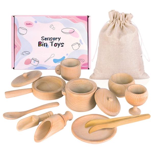 商品名:  Migargle Sensory Bin Tools, Montessori Toys for Toddlers, Waldorf Toys, Wooden Scoops and Tongs for Transfer Work ...
