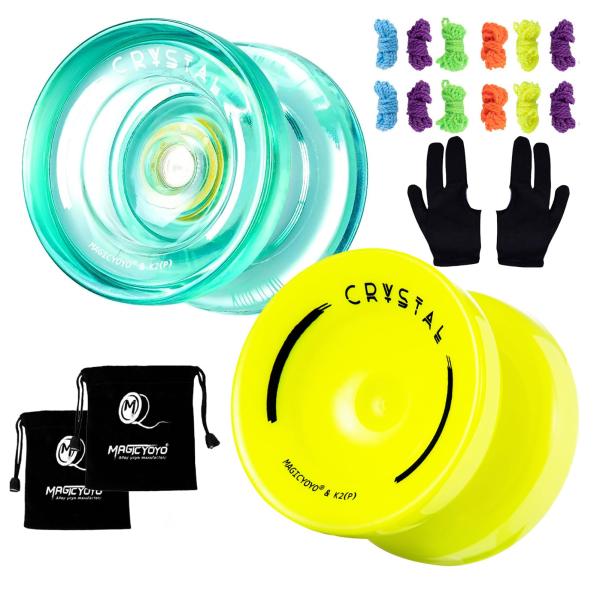 商品名:  MAGICYOYO K2 Responsive Yoyo for Kids Beginners Yo-Yo with 2 Yoyo Gloves, 2 Yoyo Bags, 12 Yoyo Strings (Crystal Gr...