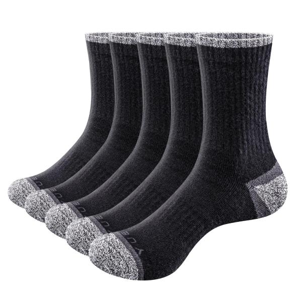 商品名:  YUEDGE Womens Black Cotton Cushioned Athletic Crew Socks Padded Work Boot Socks Performance Hiking Sports Socks Fo...