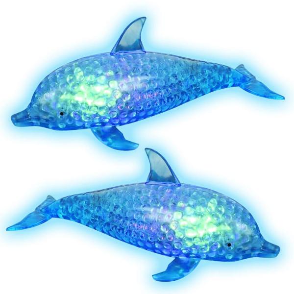 商品名:  ArtCreativity Light Up Squeezy Bead Dolphins, Set of 2, Flashing Squeezing Stress Relief Toys Filled with Water Be...