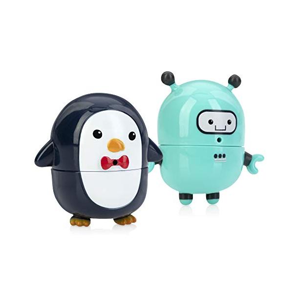 商品名:  Nuby Silly Squirts Bath Toys, Easy to Clean Children's Toy, Robot and Penguin, 2 Countブランド: Nuby商品サイズ: Small高さ: 16...
