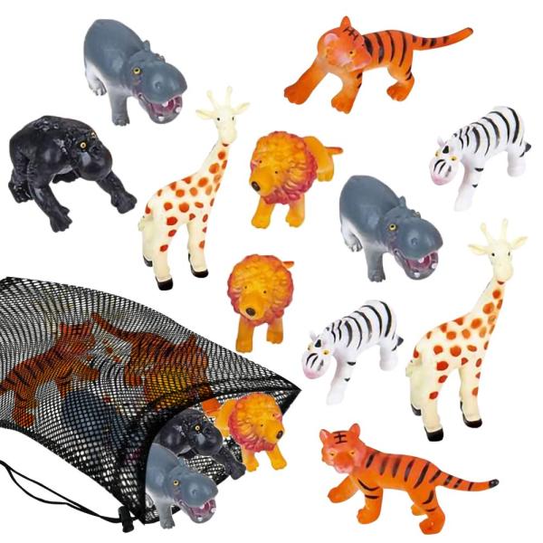 商品名:  ArtCreativity Safari Figures Assortment in Mesh Bag, Set of 12 Mini Animal Figurines in Assorted Designs, Fun Bath...