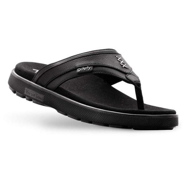 商品名: Gravity Defyer Men's G-Defy Black Tully Leather Sandal 15 M US - VersoCloud Multi-Density Shock Absorbing Stress Re...