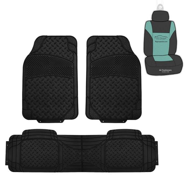商品名:  FH Group Car Floor Mats Heavy-Duty Semi-Custom Universal Fit Black Full Set Combo Air Freshener- Heavy-Duty Rubber...