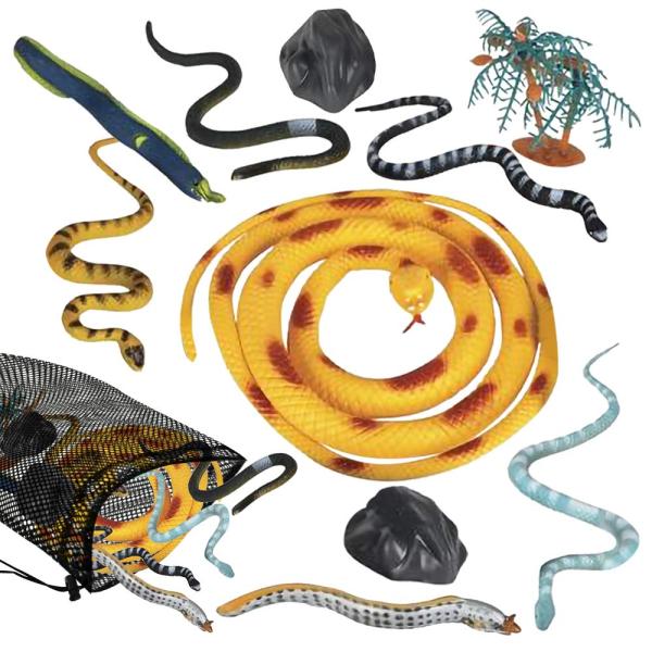 商品名:  ArtCreativity Snake Play Set in Mesh Bag, Pack 12 Snake Figurines in Assorted Designs, Bath Water Toys for Kids, P...