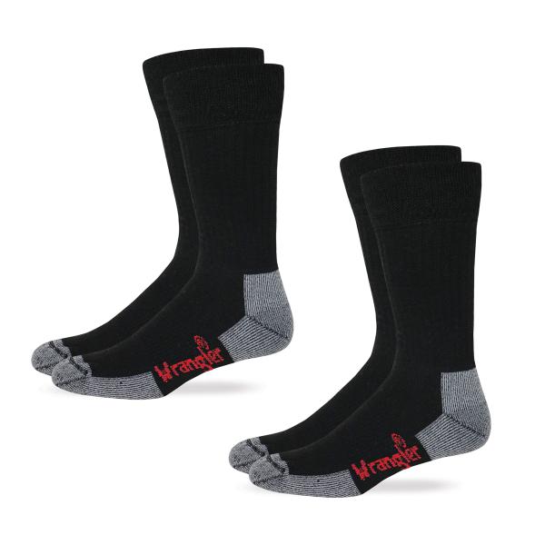 商品名:  Wrangler Mens UltraDri Non Binding Stretch Top Crew Work Boot Socks 2 Pair Pack (Black, l)ブランド: Wrangler商品サイズ: Lar...