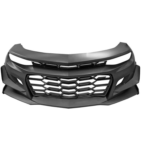 商品名: FREEMOTOR802 2019-2023 シボレー カマロ フロントバンパー 1LEスタイル 未塗装 ブラック PP バンパーカバー コンバージョンガード リップグリル付き ボディキット交換用 FREEMOTOR802〓 Fr...