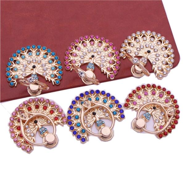 商品名: Bzybel 6個 ピーコックパターン 携帯電話リングホルダー 電子機器リングホルダー スタンド フィンガーリング キックスタンド 様々な携帯電話や携帯電話ケースに対応 Bzybel 6pcs Peacock Pattern Ce...