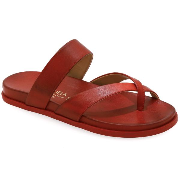 商品名: Emmanuela Comfortable Leather Flat Sandals, Greek Style Quality Slide on Summer Shoes, Open Toe Sandals, Boho Chic ...