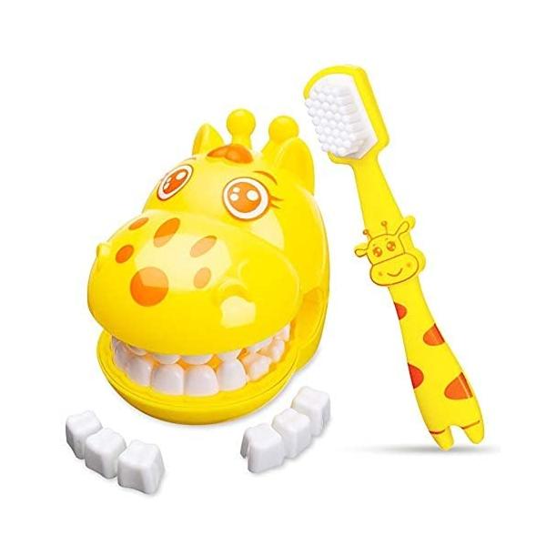 商品名:  Early Education Brushing Toys, Children Role Play Toys Cute Giraffe Early Education Cartoon Tooth Brushing Toys Mo...