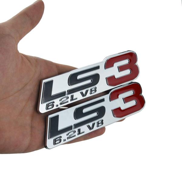 商品名:  2 x LS3/6.2L/V8 Bumper/Trunk/Engine/Hood Red Sticker Decal Emblem Badge 3D Raised Strong Adhesive Fit for LS3 (Bla...