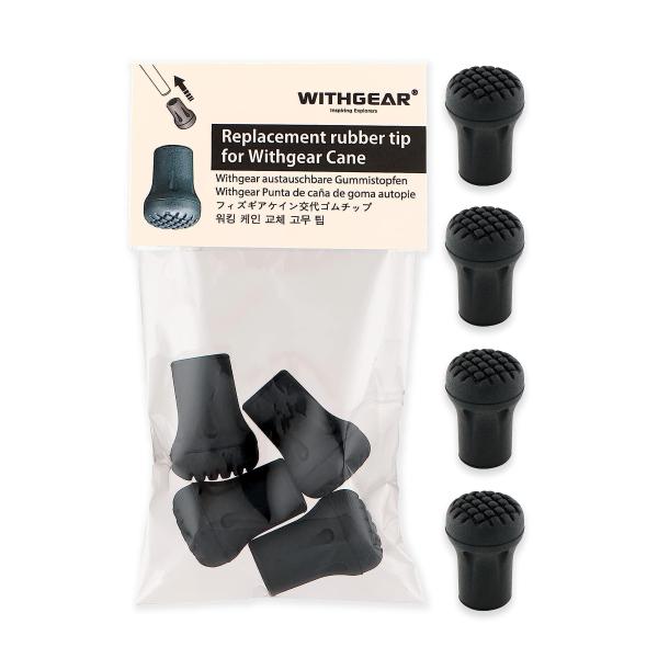 商品名: Withgear ウォーキング杖の先端 WITHGEAR 4pcs. Cane Rubber Tips Replacement Walking Cane Tips for Walking Stick | Durable &amp;...
