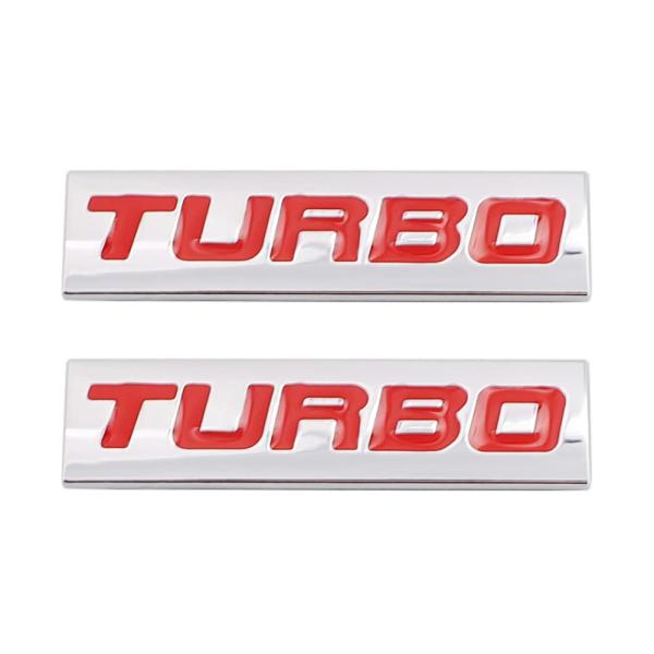 商品名:  CARRUN 2 Pcs Turbo Emblem 3D Metal Badge Car Hood Truck Door Side Fender Rear Trunk Emblem Sticker Decals for Univ...