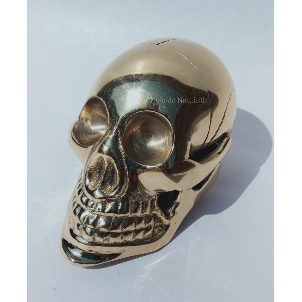商品名: アンティーク 皮脂製 デザイナー ソリッド 真鍮 スカル ヘッド ハンドル 杖 シャフト Antique sebaceous Designer Solid Brass Skull Head Handle for Walking S...