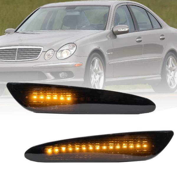 商品名: NSLUMO シーケンシャル LED サイドマーカーライト メルセデス2003-2006 Benz W211 E320 E350 E500 E55 Eクラス Pre-LCI アンバー フロントバンパー ウィンカー ランプ アセンブ...