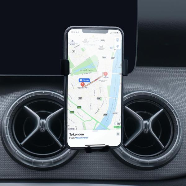 商品名: BEHAVE 車用携帯電話ホルダー メルセデスベンツ GLA-クラス用 エアベントマウント 2015-2020年モデル対応 iPhone Samsung(サムスン) 幅4.6インチ カスタムフィット BEHAVE Car Phon...