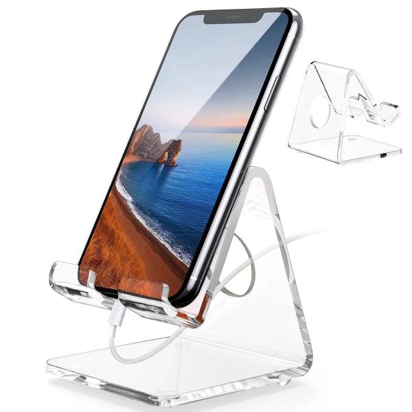 商品名: DesignComfort アクリル携帯電話スタンド デスク用アクリル携帯電話スタンド クリア電話スタンド ドック クレードル Phone 13 Pro Max Mini 11 Xr 8 SE Android スマートフォン パッ...