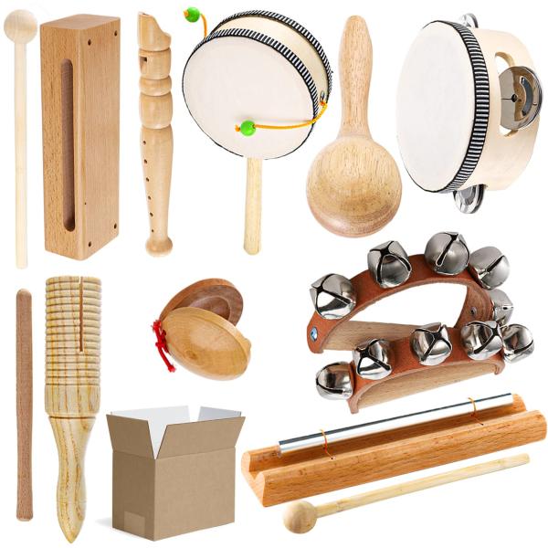 商品名:  SOUJOY 13 Pack Kids Musical Instrument, Wooden Toddler Percussion Toy Set, Baby Montessori Toys for 2-12 Years Old...