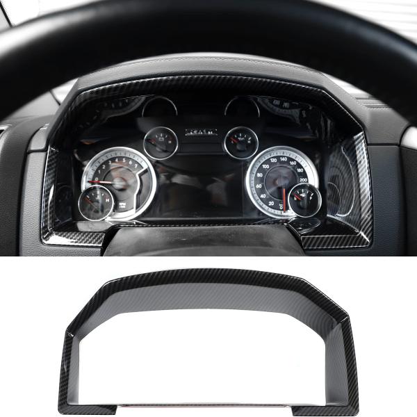 商品名: JeCar ダッシュボード インストルメントクラスター ベゼル トリム ダッシュパネル フレーム装飾アクセサリー 2010-2017 Dodge Ram 1500用 ABSカーボンファイバー製 JeCar Dashboard In...