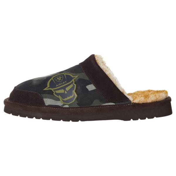商品名: ARIAT Silversmith スリッパ、スクエアトゥ スカッフ、ペア、カラー:栗とチョコ(AR2842-200), 迷彩/スカル, 14 ARIAT Men's 2862 Silversmith Outdoor Indoor...