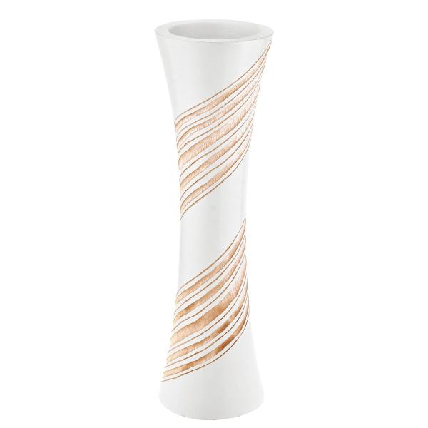 商品名: スリーク カーブ状 スパイラル ホワイト 14インチ マンゴーツリー 木製 花瓶 AeraVida Sleek Curvilinear Spiral White 14-inch Mango Tree Wood Flower Vas...