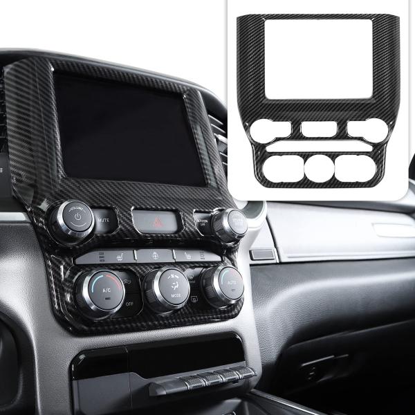 商品名:  RT-TCZ for RAM Navigation Panel Dash Air Conditioning Vents Trim Cover for Dodge RAM 2018 Up Carbon Fiber Interior...