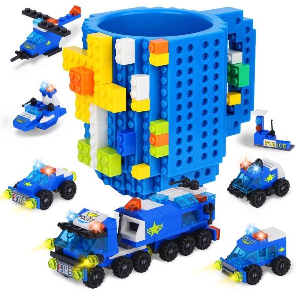 商品名:  MIMAX Build-on Brick Mug with 180+ Pieces Building Blocks Toys Set for Kids Birthday (Blue-Upgrade)ブランド: MIMAX商品サイ...