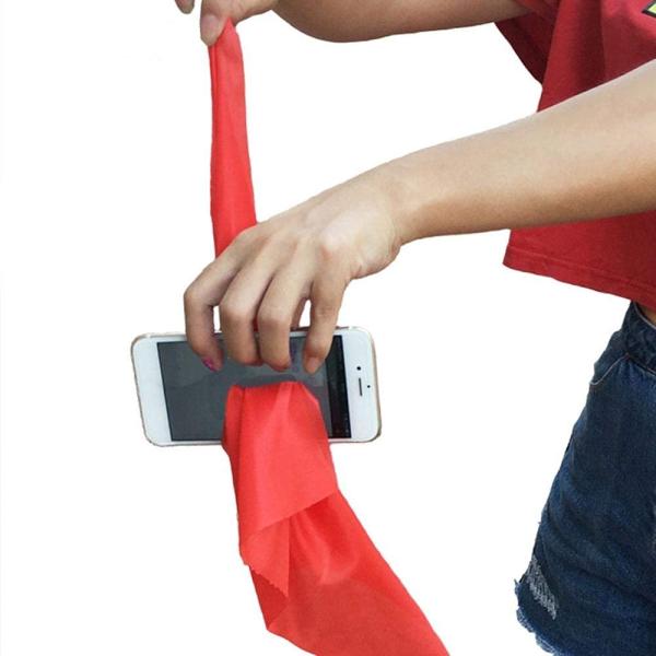 商品名: MilesMagic Magician のシルクスルーフォンマジックトリックは、スマートフォンのモバイル画面のイリュージョンギミックを介して布のメンタリズムハンキースカーフで任意の電話に浸透します MilesMagic Magic...