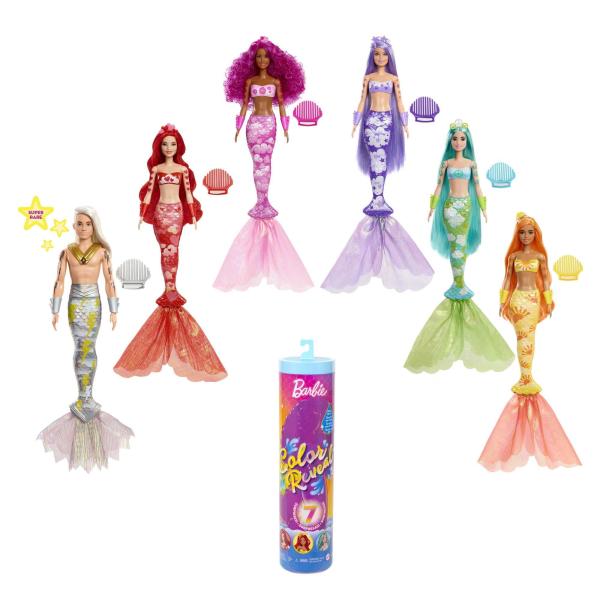商品名: Barbie Color Reveal Mermaid Doll with 7 Unboxing Surprises: Metallic Blue with Rainbows; Water Reveals Full Look &a...