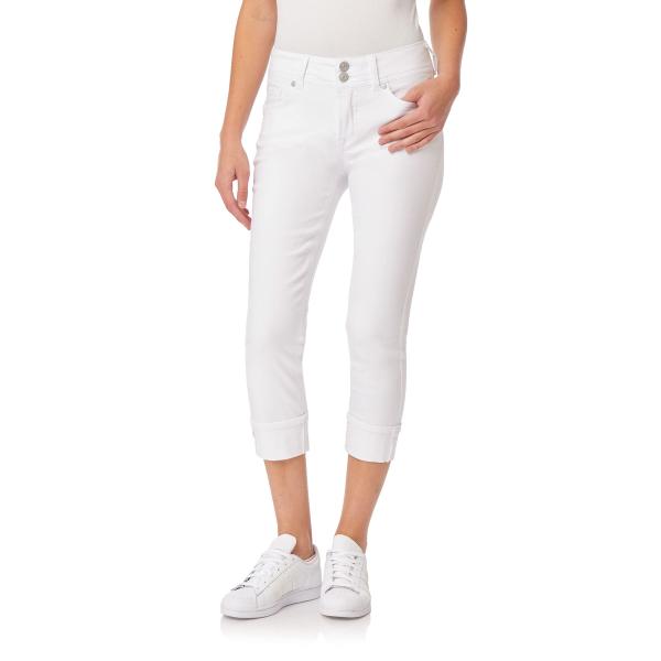 商品名:  WallFlower Women's Size Luscious Curvy 23.5'' Crop Mid-Rise Insta Stretch Juniors (Standard, White, 22 Plusブランド: W...