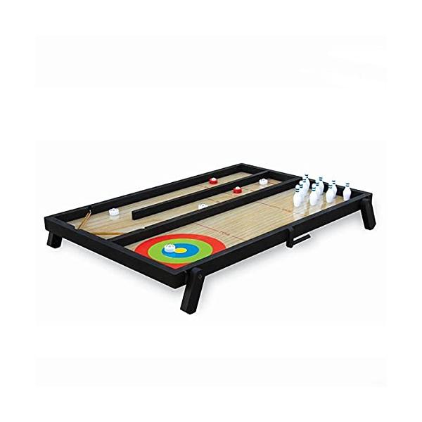 商品名:  TradeOpia 4 in 1 Games Table, Shuffleboard, Curling, Bowling, Table Tennis, Two-Sided Game Board, Great for Partie...