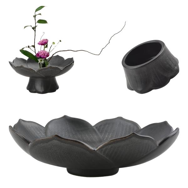 商品名: CRAFFANCY フラワーアレンジキット 1セット 蓮の花花瓶 ダークセラミックフラワーポット 池花アート用 フルーツ皿 ホームデコレーション CRAFFANCY Flower Arranging Kit, 1 Set Lotu...