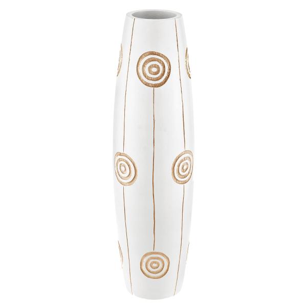 商品名: モダン 同心 イリュージョン ホワイト 14インチ マンゴーツリー 木製花瓶 Aeravida Modern Concentric Illusion White 14-inch Mango Tree Wood Flower Vas...