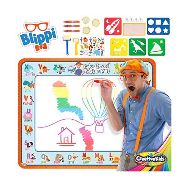 商品名:  Blippi? Water Doodle Mat with Stamps, Stickers &amp; More - Super Water Drawing Mat with Hidden Colors for Boys Gi...