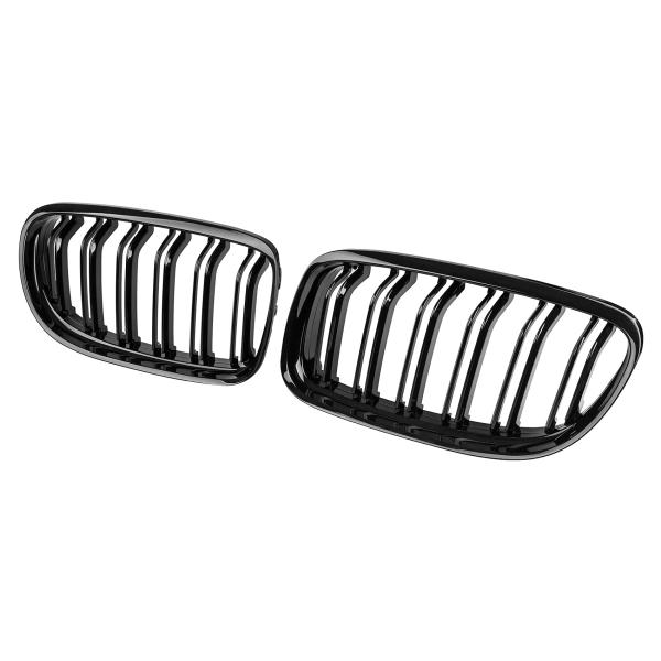 商品名: フロントキドニーグリル グロス ブラック ダブルライン デュアルスラット BMW 2009 2010 2011 E90 E91 323i 325i 328i 330i 335i LCI セダンに対応 DOCAS Front Kid...