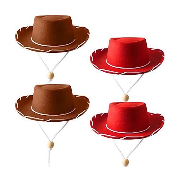 商品名:  SGBETTER 4 Pack Cowboy Hat Children's Felt Cowboy Hat Woody Inspired Costume Hat Western Rodeo Style Hats for Cowb...