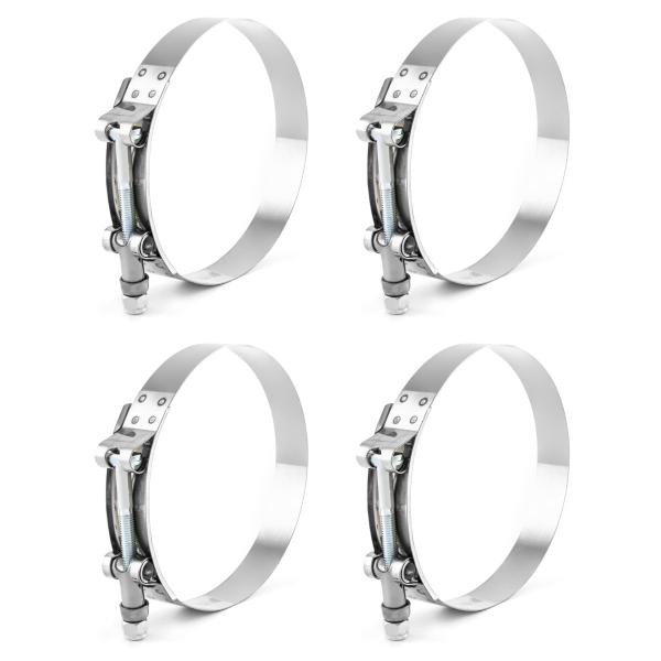 商品名: QWORK 4インチ Tボルトホースクランプ ステンレススチール 作業範囲 108mm - 116mm 4インチホースID用 ターボインテークインタークーラークランプ 4個パック QWORK 4" T-Bolt Hose Clam...