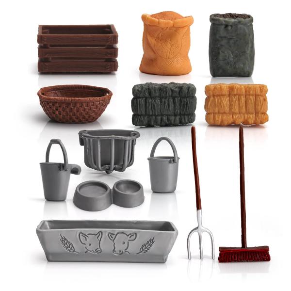 商品名: 13個 農場のおもちゃ 飼料納屋 食品アクセサリー おもちゃ 農場の道具セット 農場の動物 フィギュア 馬 安定 プレイセット フェンス ファームアクセサリー ケーキトッパー 子供 幼児 干し草ベール ストローヒープ 教育ギフト ...