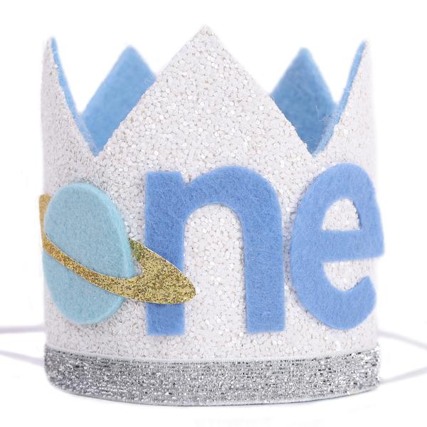 商品名:  The First Birthday Crown Orbiting the Sun - Outer Space Theme Birthday, 3 2 1 Launch, the First Time Orbiting the ...