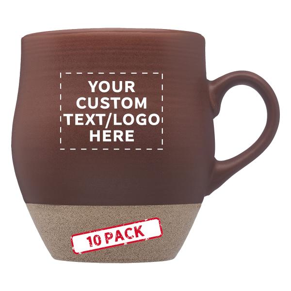 商品名:  DISCOUNT PROMOS 10 Admiral Ceramic Mugs Set, 16 oz. - Customizable Text, Logo - Stoneware, Drinkware, Coffee, C-ha...