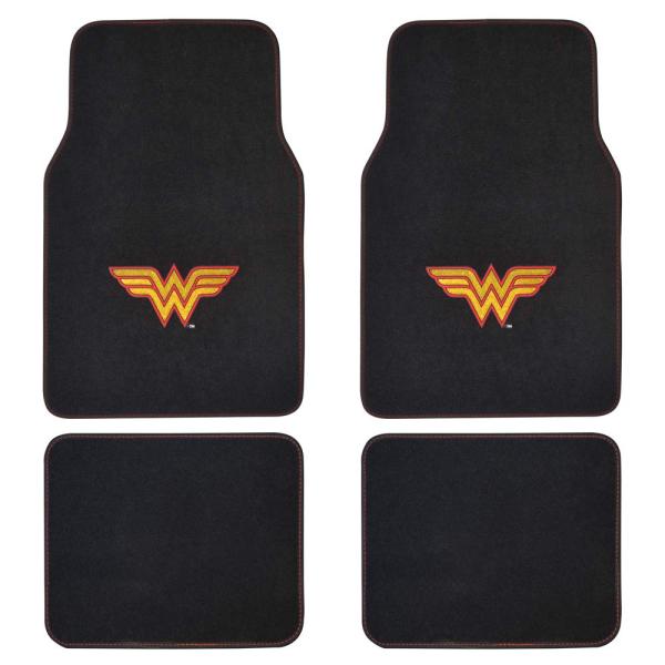 商品名: Warner Brothers DC Comics Classic Wonder Woman Licensed Auto Carpet Floor Mats, Universal Fit 4PC Set Front &amp; R...