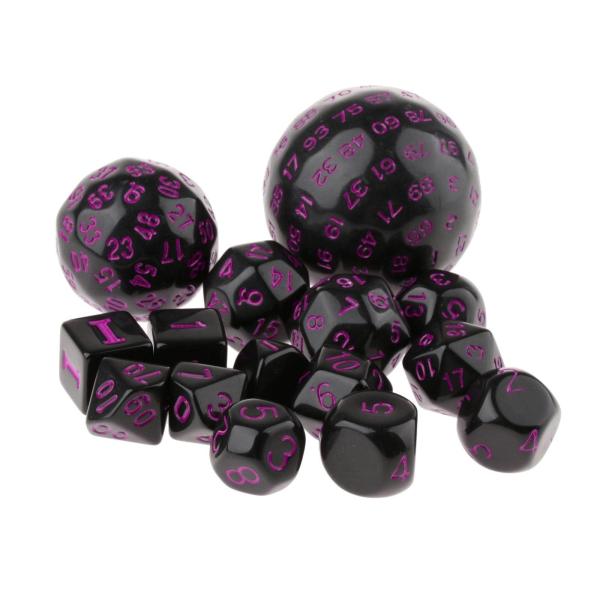 商品名: Milageto 約15個 アクリル ゲームサイコロ D3-D100 ダイス 教育 数学サイコロ テーブルゲーム 小道具 , 紫 Milageto Polyhedral 15 Piece RPG Set RPG Tabletop ...