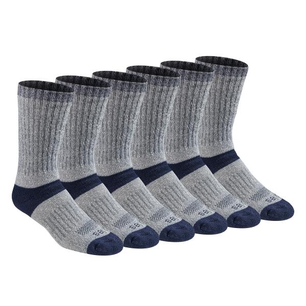 商品名:  Dickies Men's Dri-tech Temperature Regulating Wool Blended Work Crew Socks Multipack, Navy Heather (6 Pairs), Larg...