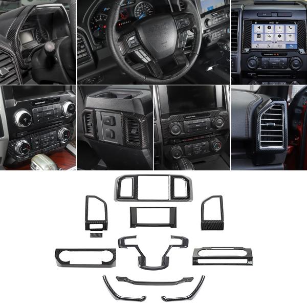 商品名:  Hoolcar Interior Center Console Dashboard Navigation Trim Cover Kit ABS Accessories for 2015-2020 Ford F150, Carbo...