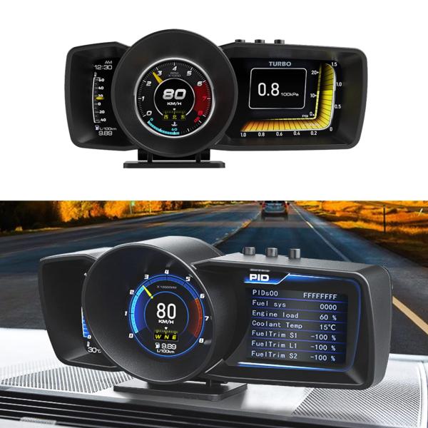 商品名: OBD2 車 HUD カーヘッドアップディスプレイ 多機能ゲージ OBD2 + GPSデュアルシステム デジタルLCD GPSヘッドアップディスプレイ ダッシュボード コンピューター スマートスピードメーター ユニバーサル全車両 ...