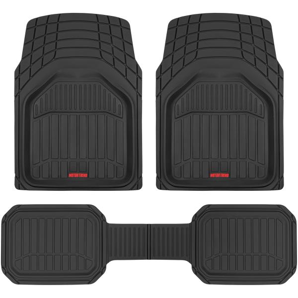 商品名: Motor Trend 943-BK FlexTough Defender 車用フロアマット - 次世代ディープディッシュ 高耐久輪郭ライナー 車 SUV トラック バン用 全天候保護 ユニバーサルトリムフィット Motor Tr...